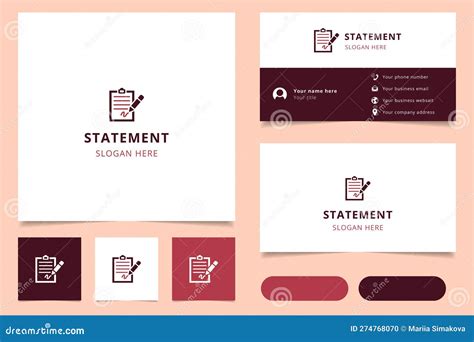 Statement Logo Design With Editable Slogan Branding Book And Business