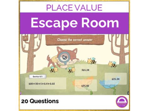 Math Decimal Place Value Review Activity Digital Escape Room