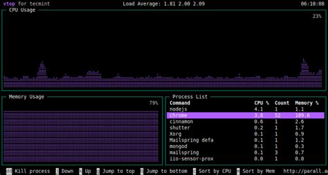 Vtop A Linux Process And Memory Activity Monitoring Tool