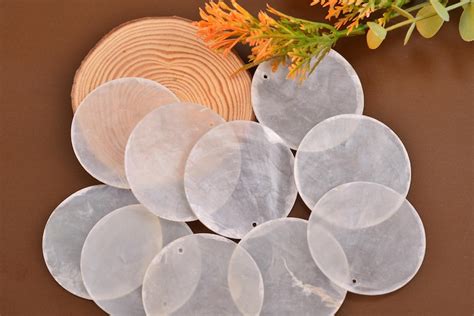 Round Capiz Shells In Various Colors With 1 Hole Diy Handicrafts For