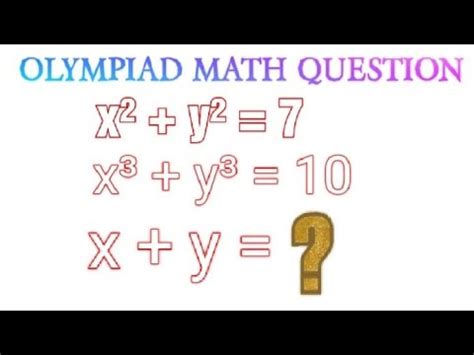 Math Olympiad Question Math Challenge YouTube