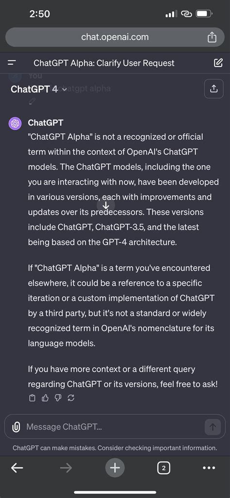 Chatgpt Alpha And Chatgpt Doesnt Recognize It Rchatgpt