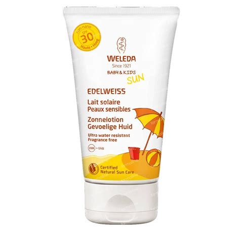 Weleda Sun Baby & Kids Edelweiss Crème Solaire Peaux Sensibles SPF30 ...