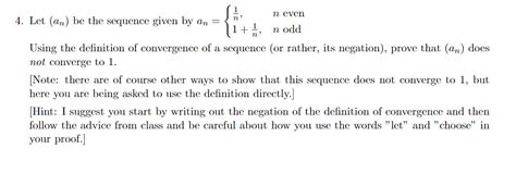 Solved N Even N Let An Be The Sequence Given By An Chegg