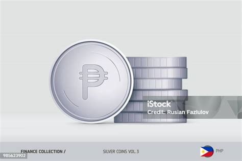 실버 동전입니다 현실적인 필리핀 페소 동전 쌓아 동전의 근처에 서 웹사이트 웹 디자인 모바일 애플 리 케이 션 인포 그래픽에 대