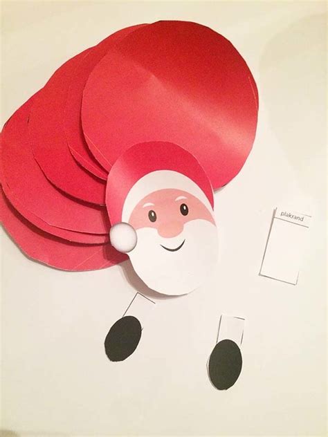 Een Vrolijke Kerstman Knutselen Van Papier