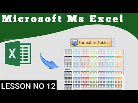 Format As Table In Microsoft Excel Format As Table Excel Ma Kaise Kare Ms Excel Tutorial