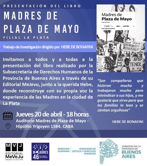 Presentación Del Libro “madres De Plaza De Mayo Filial La Plata