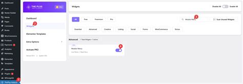 mobile menu widget settings overview the plus addons for elementor