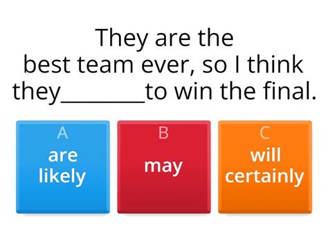 Probability May Probably Likely Unlikely Definitely Quiz