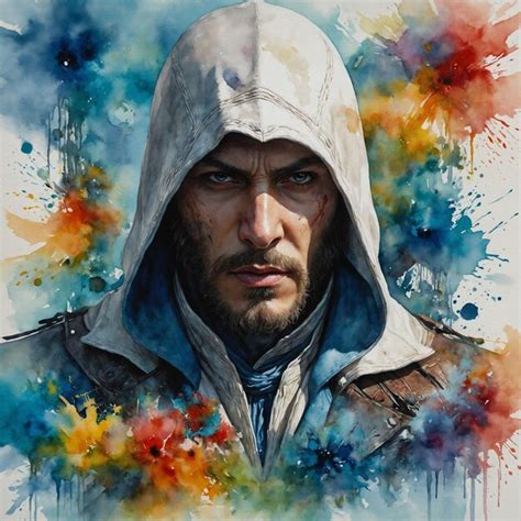 Premium Photo Stunning Illustration Portrait Look Of Assassins Creed