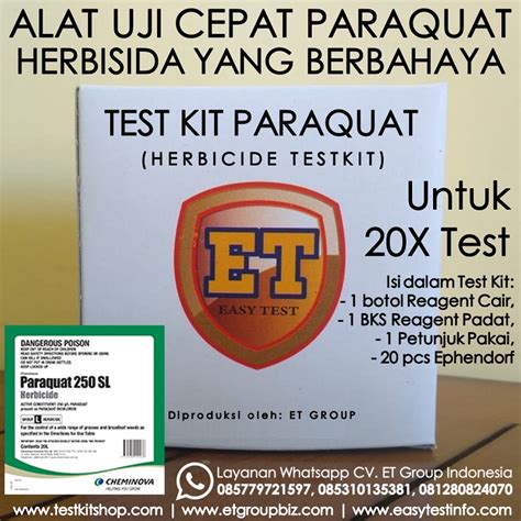 Test Kit Paraquat Herbicide Testkit Teskit Herbisida Berbahaya