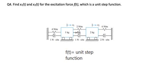 Q4 Find X1 T And X2 T For The Excitation Force Chegg Com