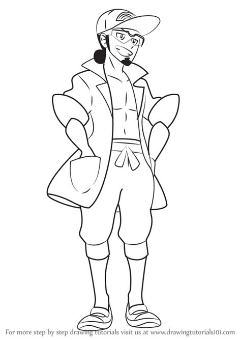Learn How To Draw Professor Kukui From Pokemon Sun And Moon Pokémon
