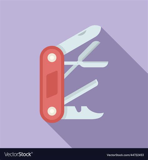 Metal Knife Icon Flat Army Pocket Royalty Free Vector Image
