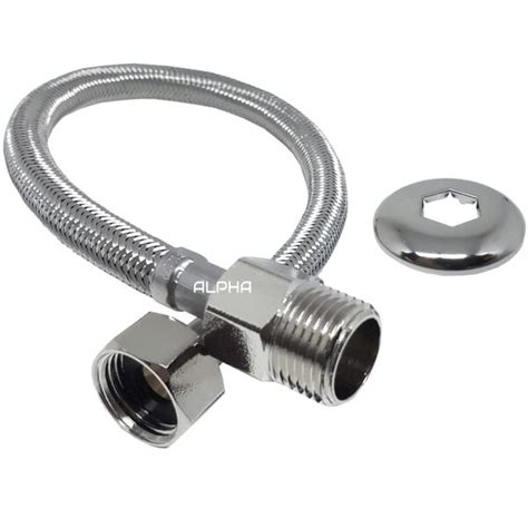Engate Mangueira Flexível Trançado Aço Inox 40cm Quente Fria Cor