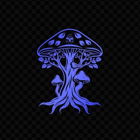 Premium Psd Blue Mushroom With The Word Mushrooms On The Top