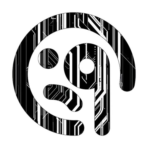 Premium Photo Face Monocle Icon Black White Technology Texture
