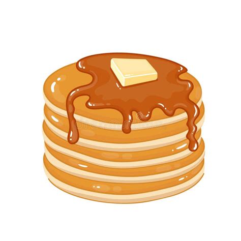 Pancakes With Maple Syrup And Butter Stock Vector Illustration Of