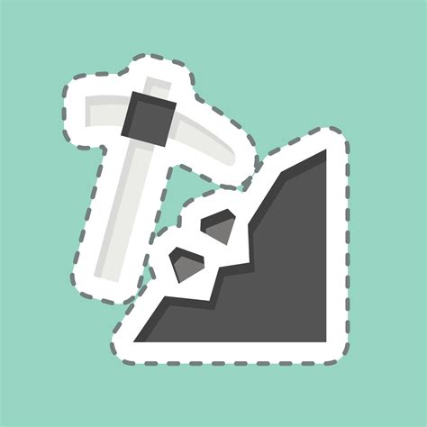 Sticker Line Cut Mining Related To Mining Symbol Simple Design Editable Simple Illustration
