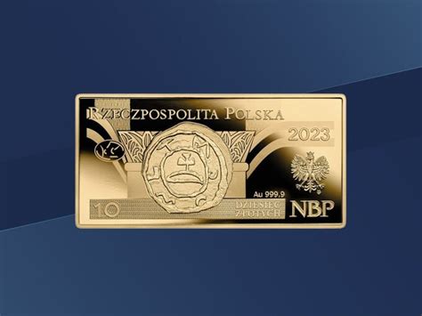 Nowa złota moneta kolekcjonerska NBP w kształcie prostokąta banknot o