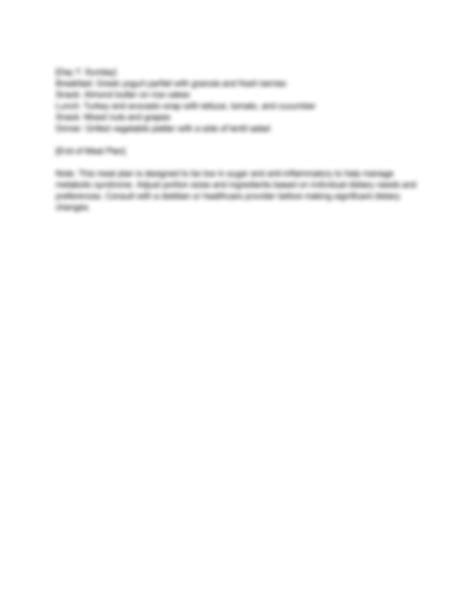 Solution 7 Days No Sugar Anti Inflammatory Meal Plan For Metabolic