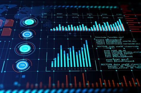 Premium Photo Dynamic Financial Data Visualization On Digital Screen
