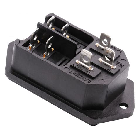 Power Socket IEC C14 With Red Lighted Toggle Switch 250V 10A Black Audiophonics