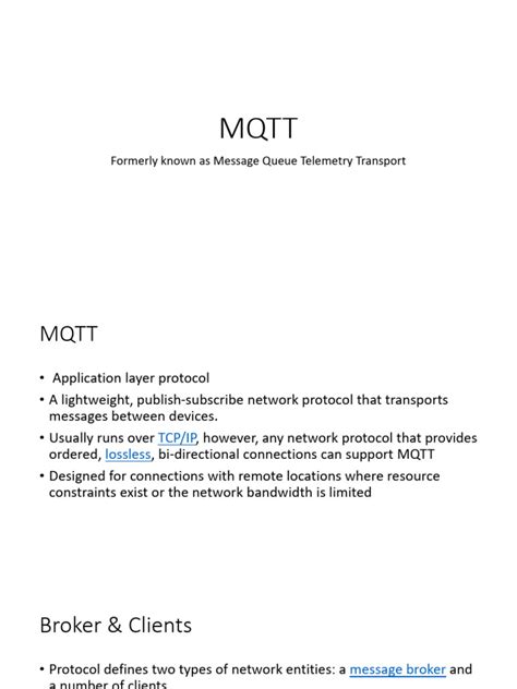 Lec 3 Mqtt Pdf Network Protocols Information Technology