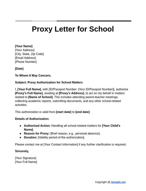 44 Free Proxy Letter Samples To Download