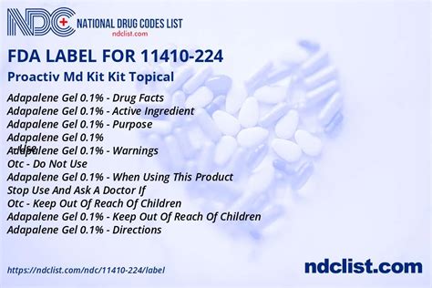 Fda Label For Proactiv Md Kit Kit Topical Indications Usage