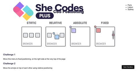 CSS Positioning Forked Codesandbox