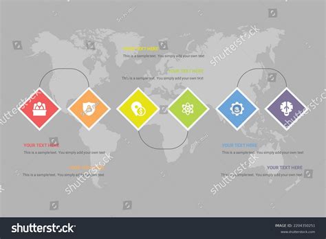 Flowchart Infographics Scheme Color Connected 5 Stock Vector Royalty Free 2204350251