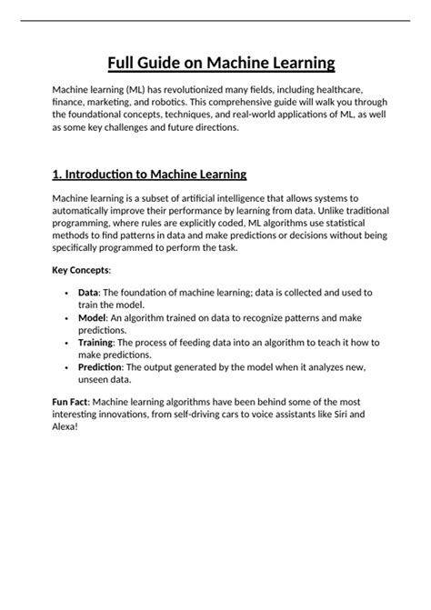 full guide on machine learning concepts algorithms and applications