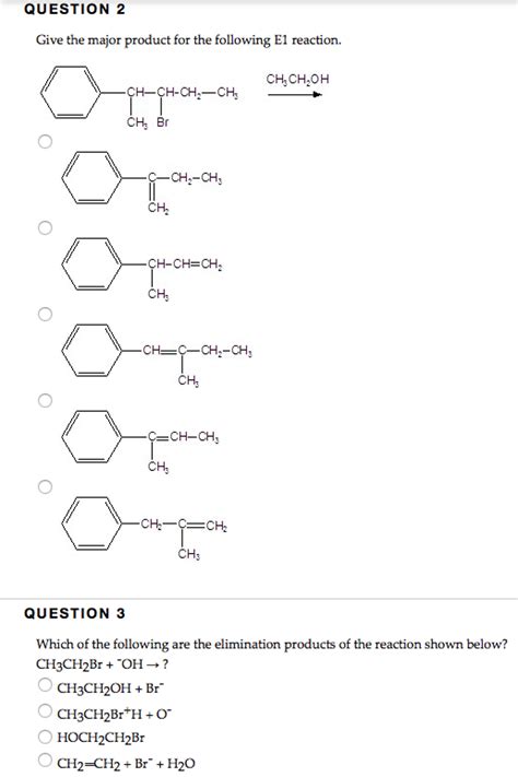 Solved Give the major product for the following E1 reaction. | Chegg.com