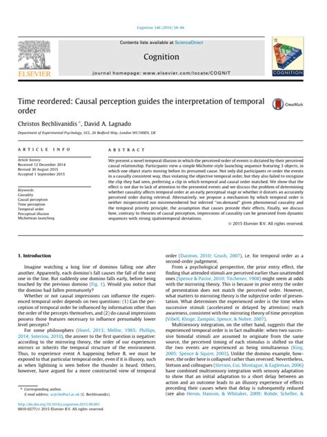 Time Reordered Causal Perception Guides The Interpretation Of Temporal Pdf Causality Time Reordered Causal Perception Guides The Interpretation Of Temporal Pdf Causality