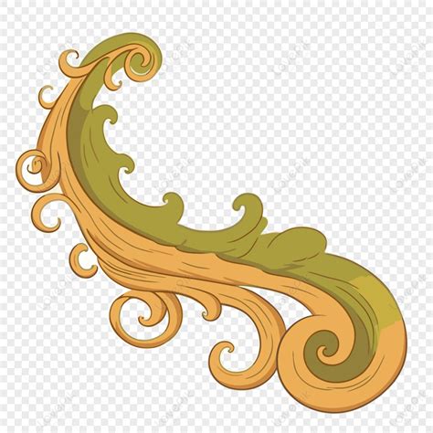 Curve Clipart Leafy Ornate Wavy Design Vector Illustration Vector Cartoon Cartoon Illustrations