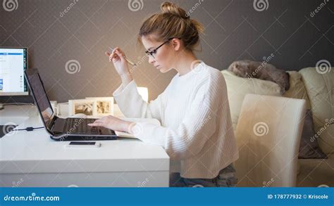 Freelance And Remote Work Home Office A Young Professional Woman
