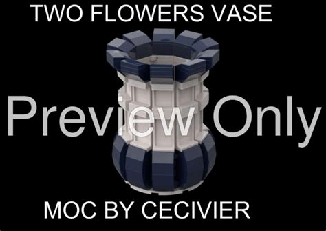 Lego Moc Two Flowers Vase By Cecivier Rebrickable Build With Lego