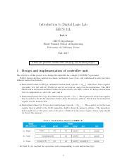 Controller Lab Pdf Introduction To Digital Logic Lab Eecs L Lab