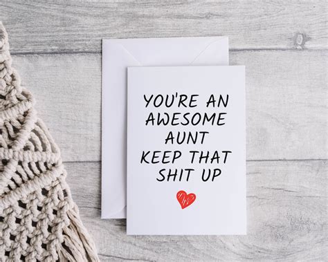 Aunt Card Funny Card For Aunt Thank You For Being My Aunt Etsy