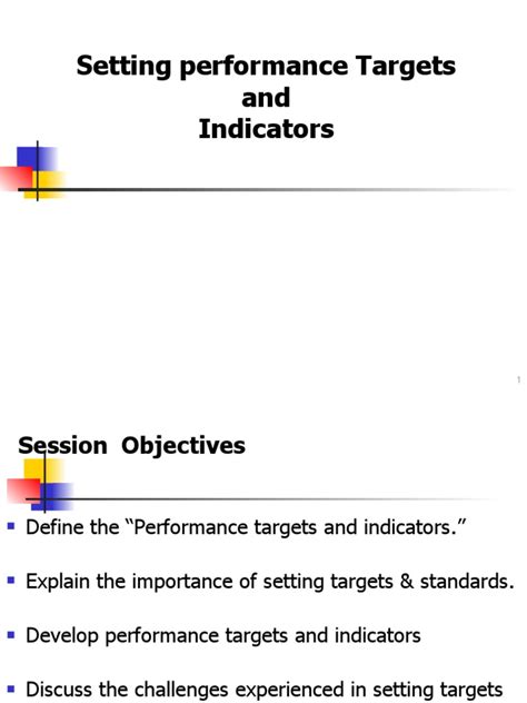 Setting Targets Presentation Pdf Performance Indicator Goal