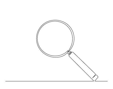 Premium Vector Simple Continuous One Line Drawing Of Magnifying Glass