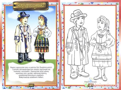 Polska Stroje Ludowe Kolorowanki Dla Dzieci Kolorowanki Do