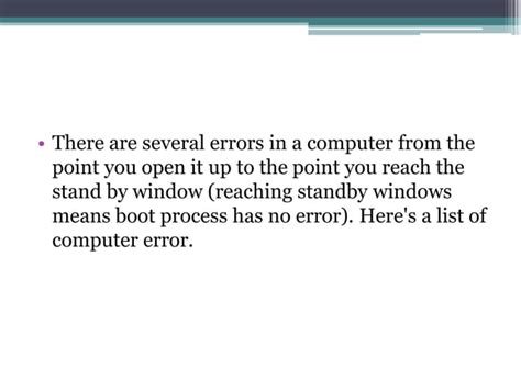Types Of Computer System Errors Pptx