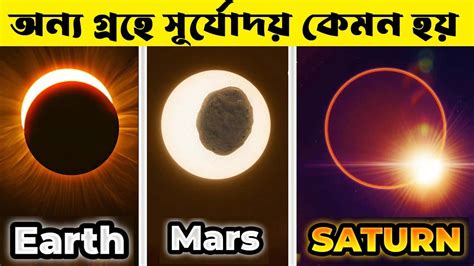 সৌরজগতের বিভিন্ন গ্রহ থেকে সূর্যকে কেমন দেখায় Sun From Other Planets
