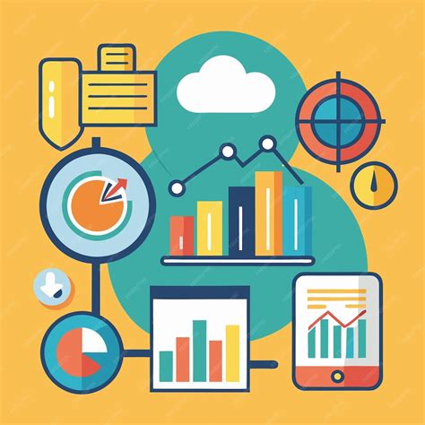 Colorful Business Data Analysis Charts And Graphs Premium Ai Generated Vector