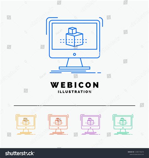 3d Cube Dimensional Modelling Sketch 5 Stock Vector Royalty Free