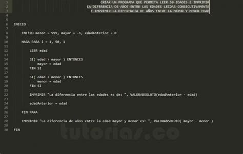 Ciclo Para Pseudocodigo Diferencia De Edades
