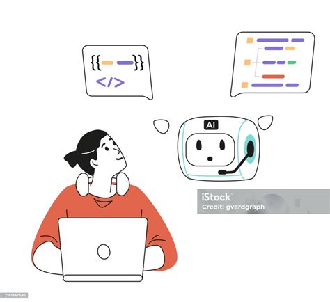 man programmer interacting with artificial intelligence for code generation and editing linear